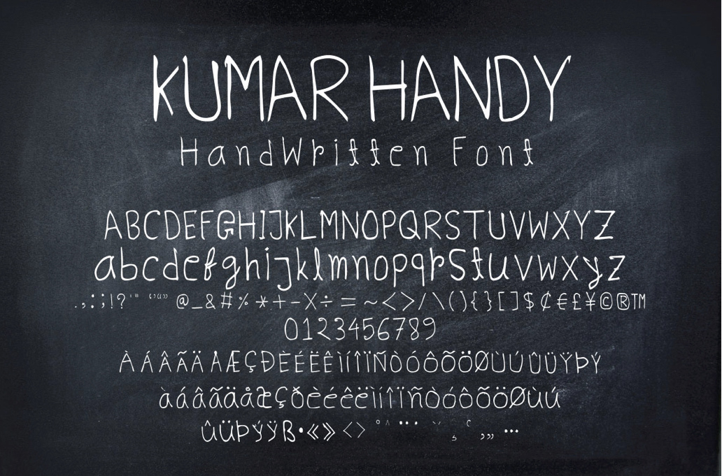 Kumar Handy Font - Hand Writing Typeface Set Demo - Freebie Supply