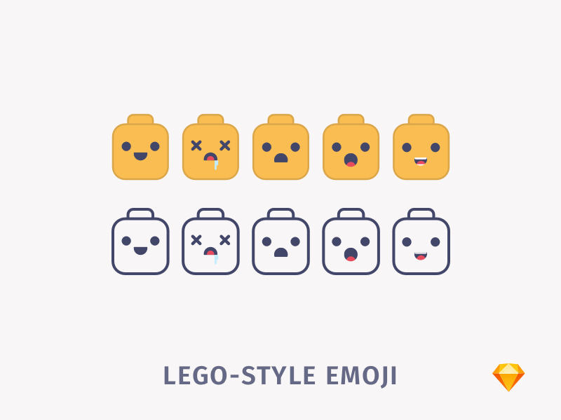 Lego-style Emoji for Sketch - Freebie Supply