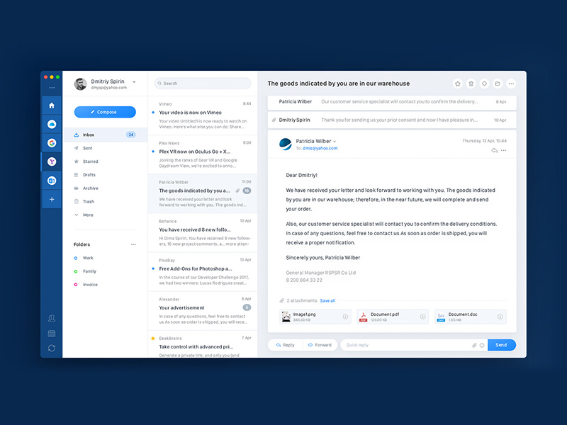 Mail Agent UI Design - Free Resource - Freebie Supply
