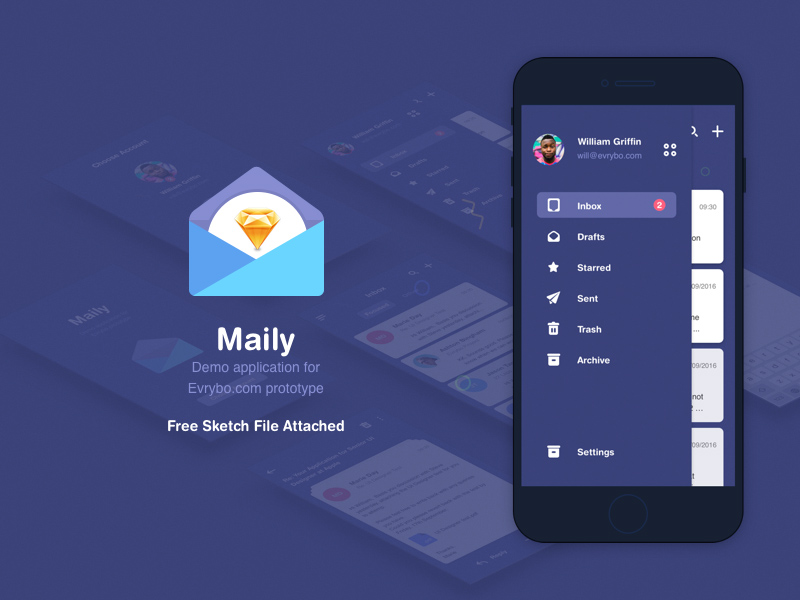 Maily Demo App - Sketch Freebie - Freebie Supply Maily Demo App - Sketch Freebie - Freebie Supply