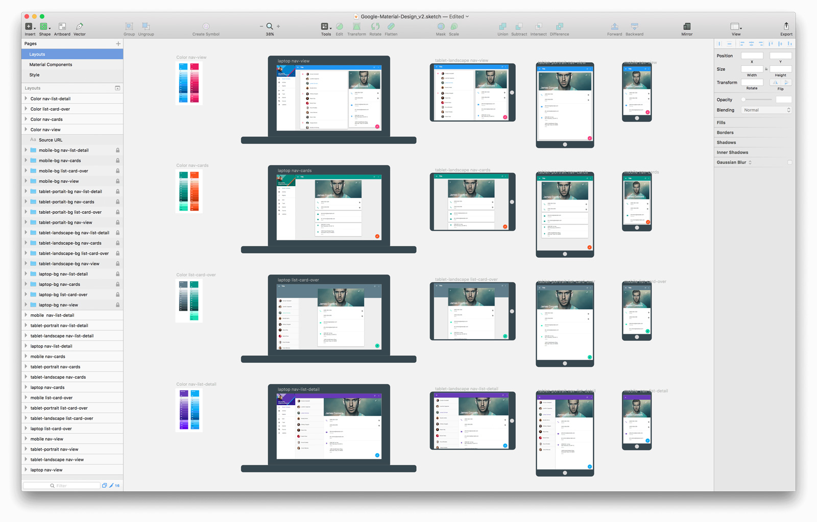 Material Design Sketch Template v2 - Freebie Supply