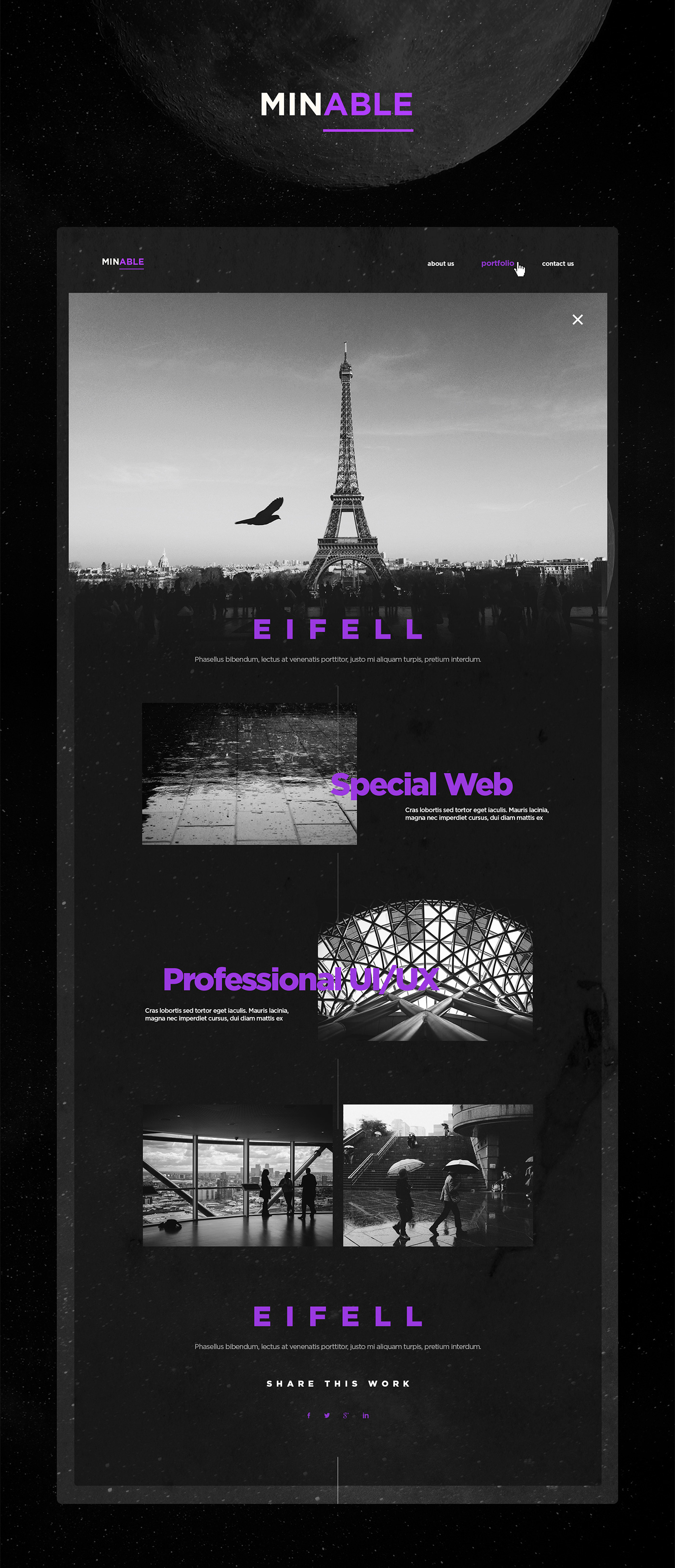 Minable Portfolio Template - PSD Freebie - Freebie Supply Minable Portfolio Template - PSD Freebie - Freebie Supply