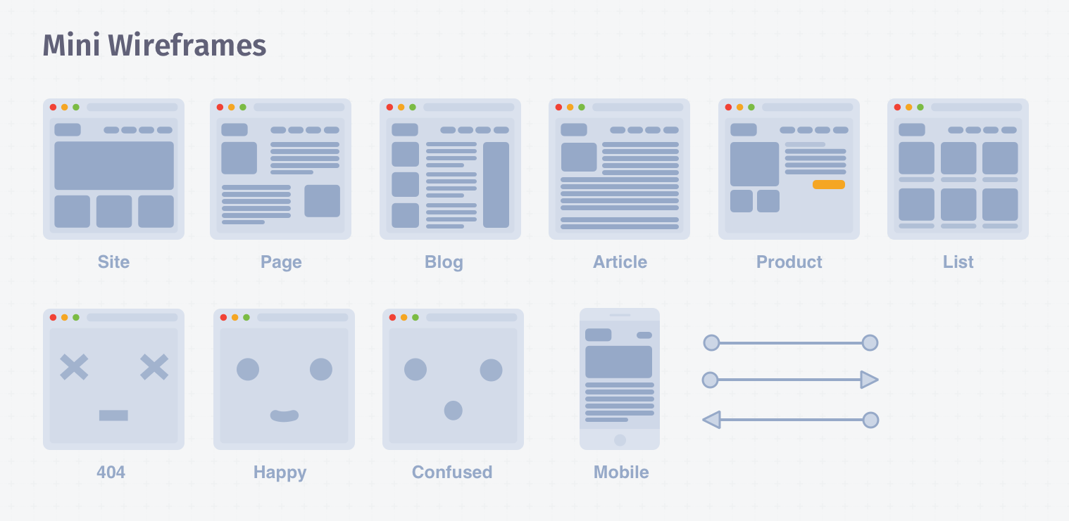 Mini Light Wireframes by Luka Dadiani - Freebie Supply