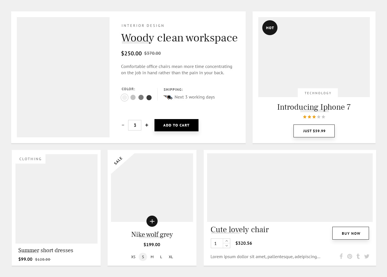 Minimalistic Ecommerce UI Kit by Dorin007 - Freebie Supply