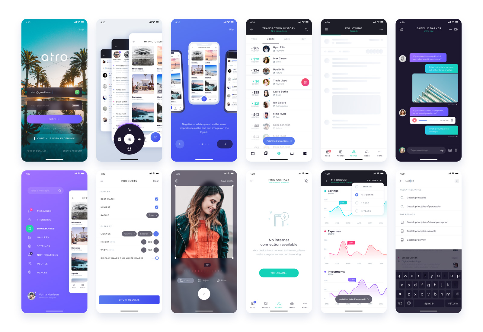 Sketch Mobile UI Kit Sample - Atro - Freebie Supply