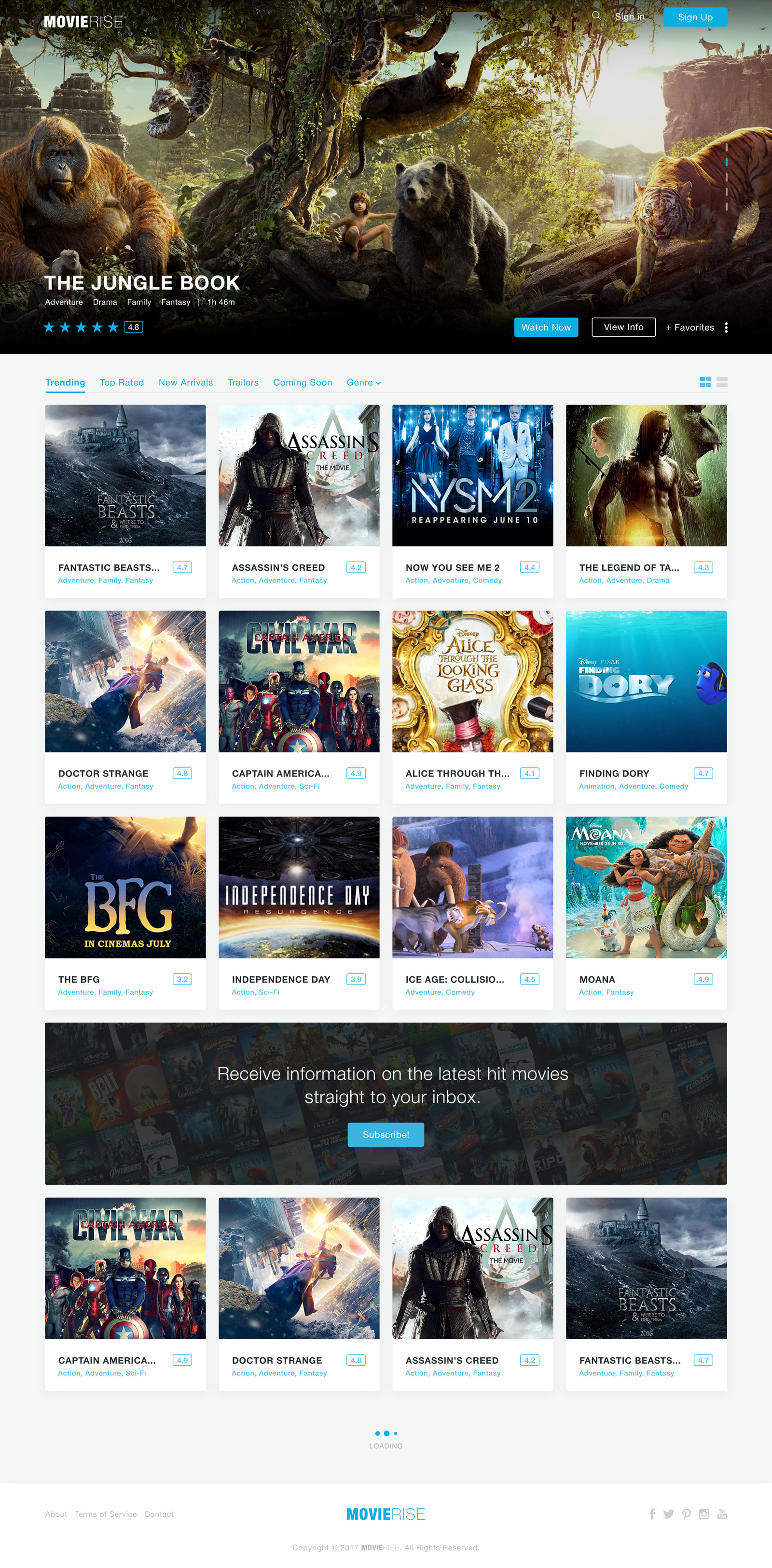 MovieRise IMDB & Netflix Inspired Template: Free PSD - Freebie Supply