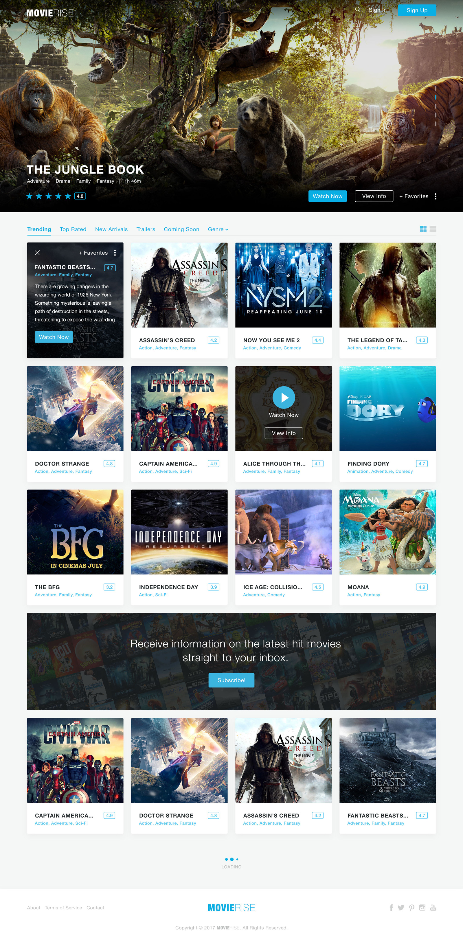 MovieRise IMDB & Netflix Inspired Template: Free PSD - Freebie Supply