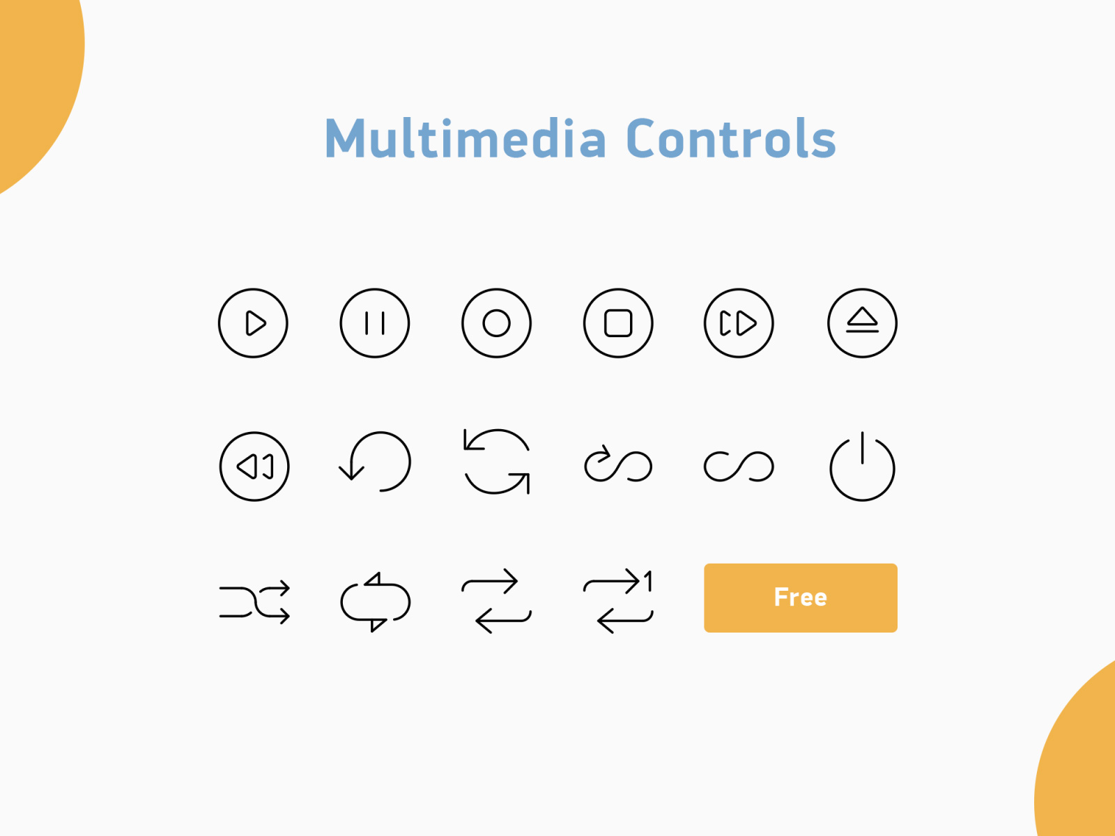 Multimedia Controls Icons - Freebie Supply