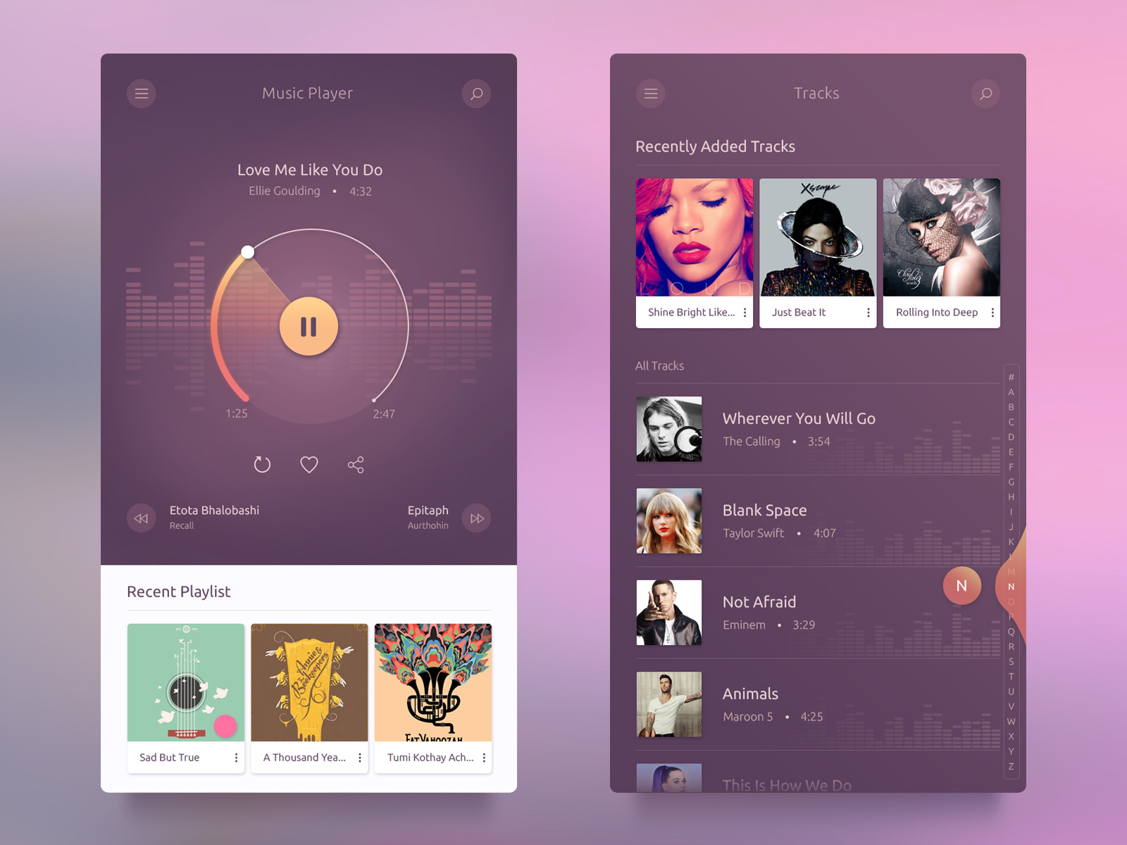 Music Player UI Concept - Free PSD - Freebie Supply