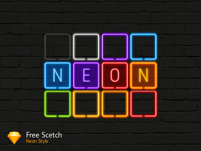 Neon Effect Sketch - Freebie Supply