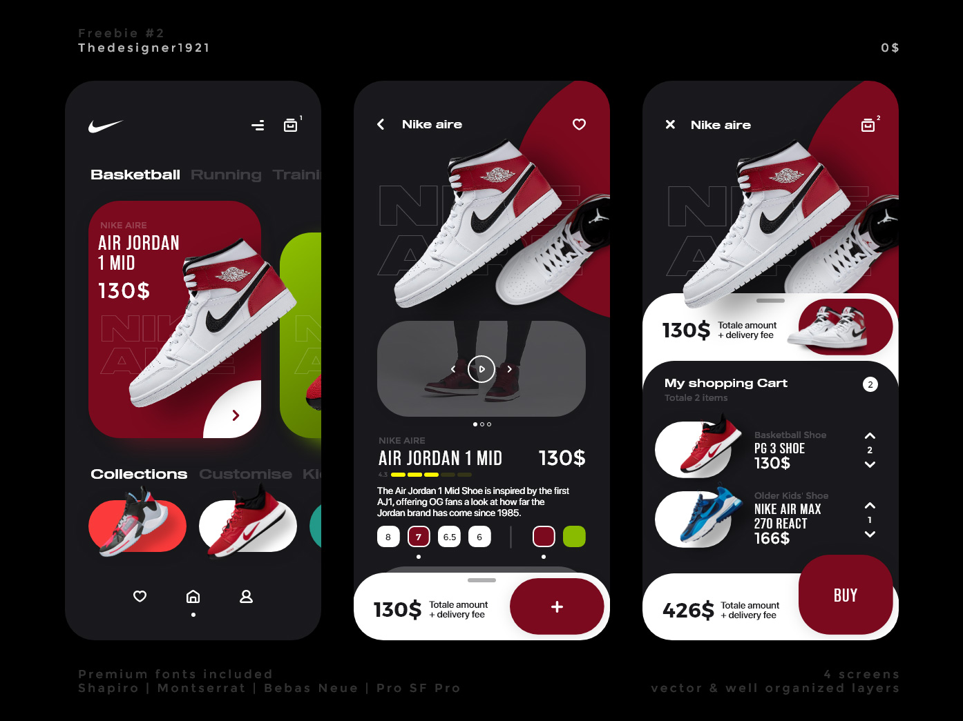 Nike Store App UI - Kostenlose Adobe XD-Vorlagen - Sketch-Ressource ...