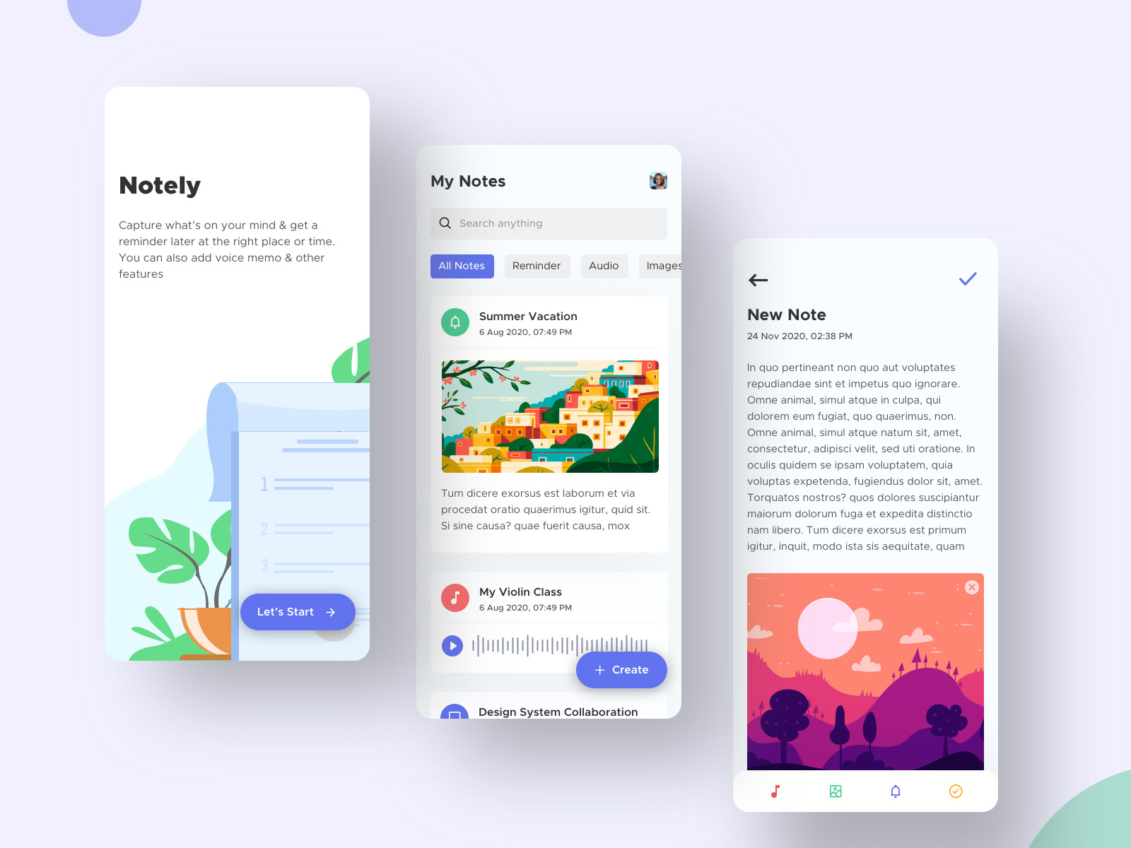 Note Taking App UI Concept - Freebie Supply