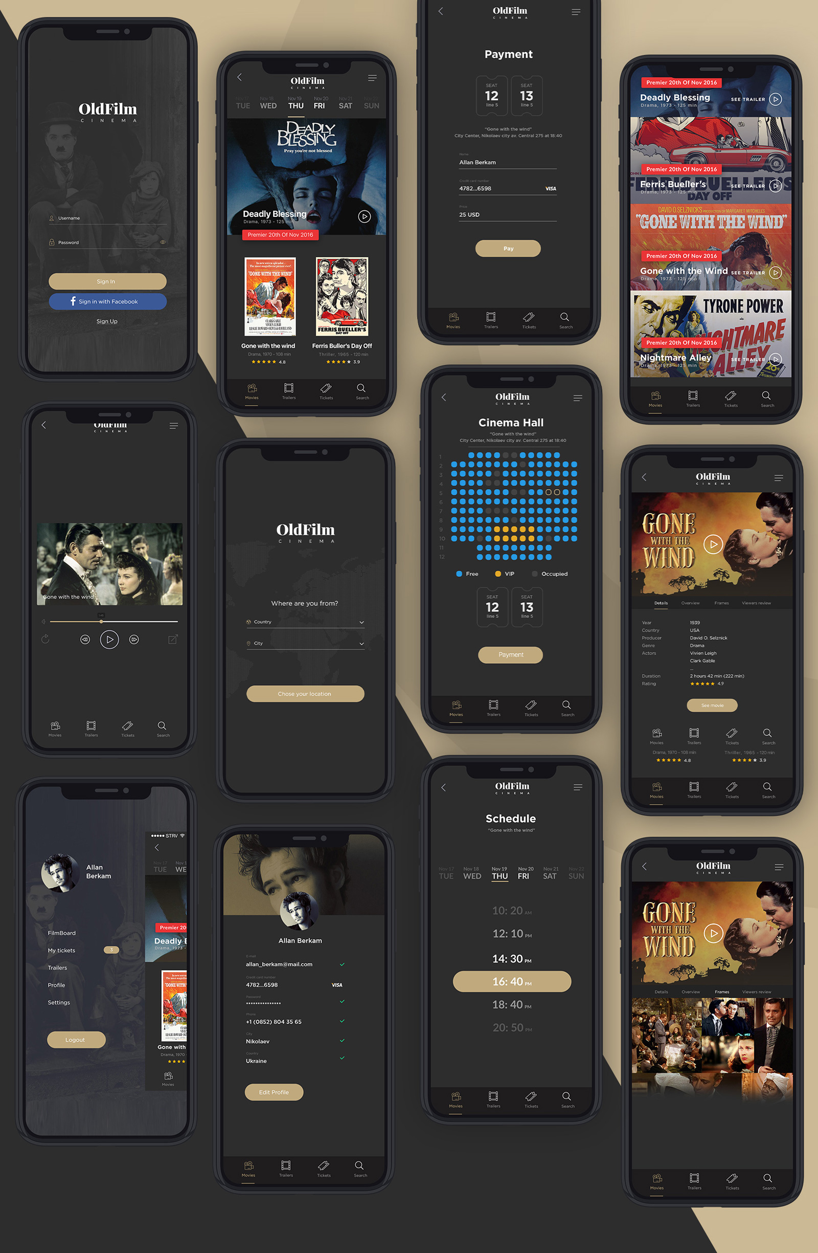 Cinema Mobile App Design PSD - Freebie Supply