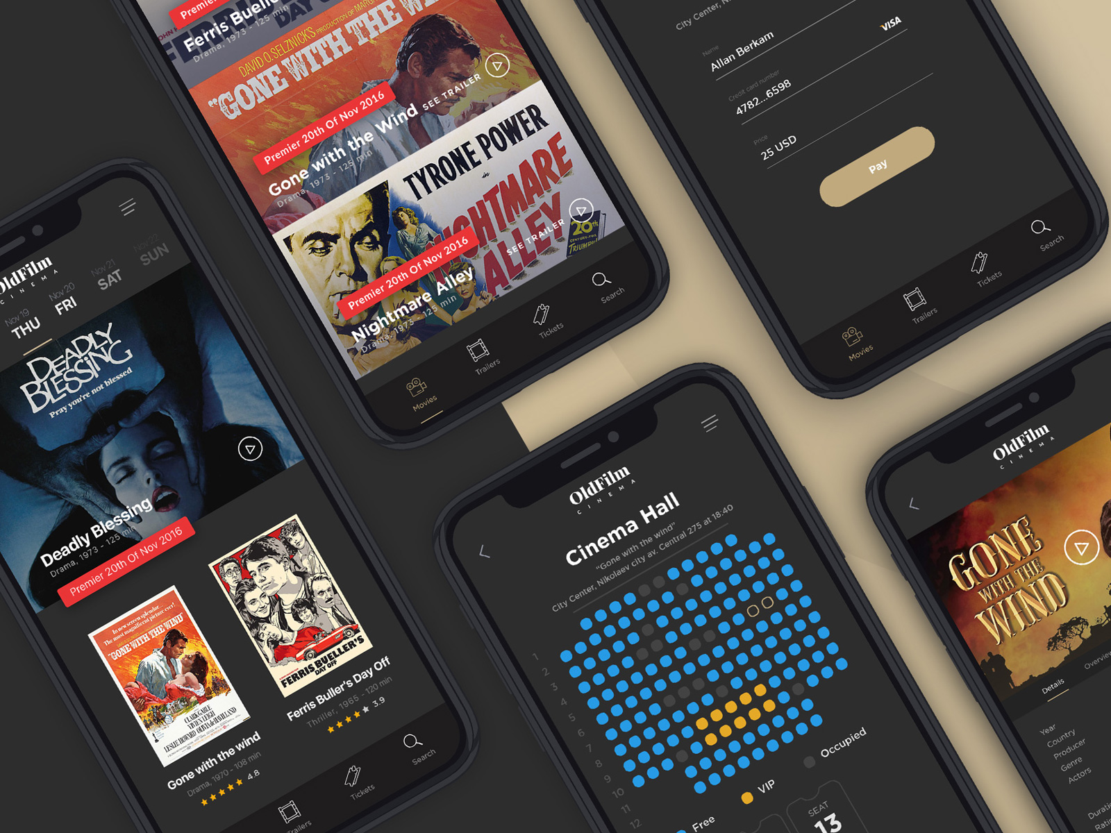 Cinema Mobile App Design PSD - Freebie Supply