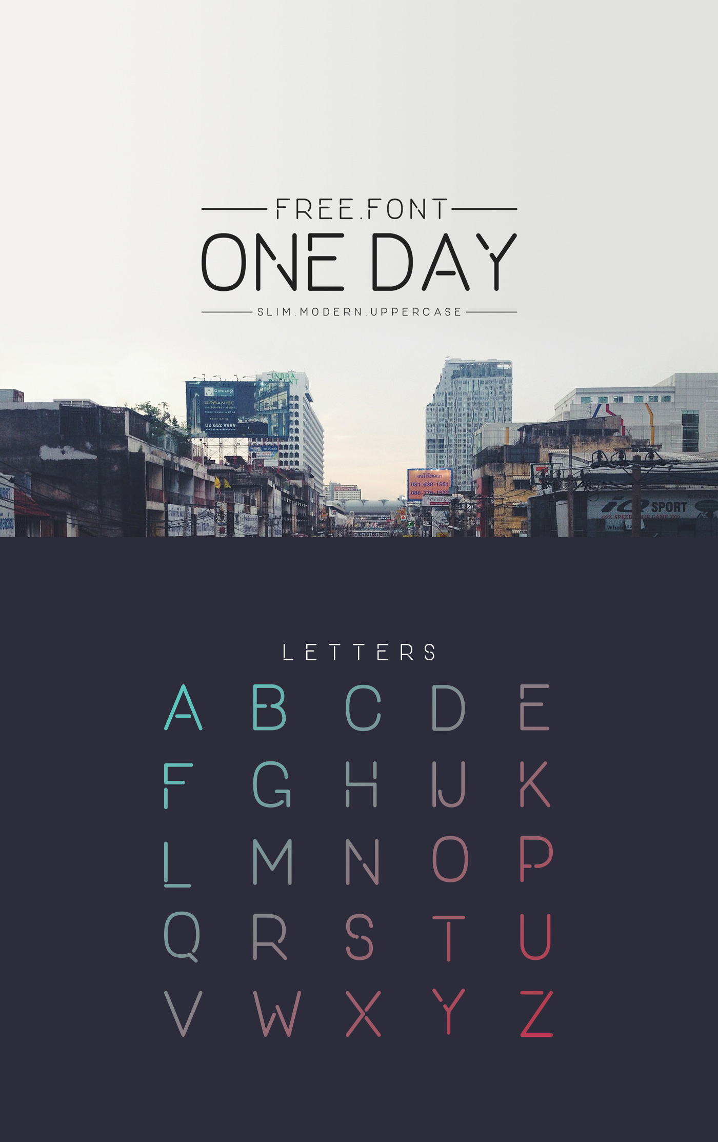 One Day - Geometric Free Font - Freebie Supply