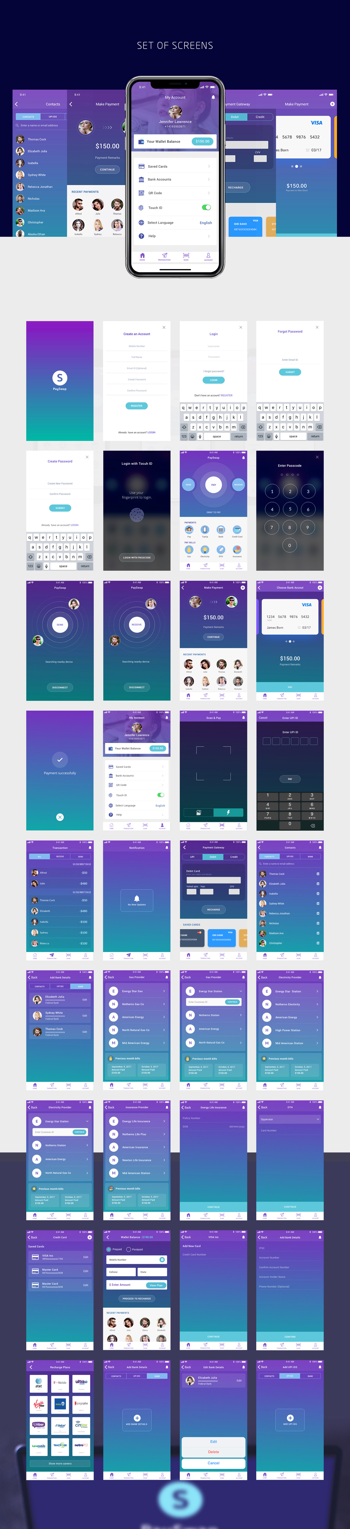 Android XD UI Kit - PaySwap iOS Payment App - Freebie Supply