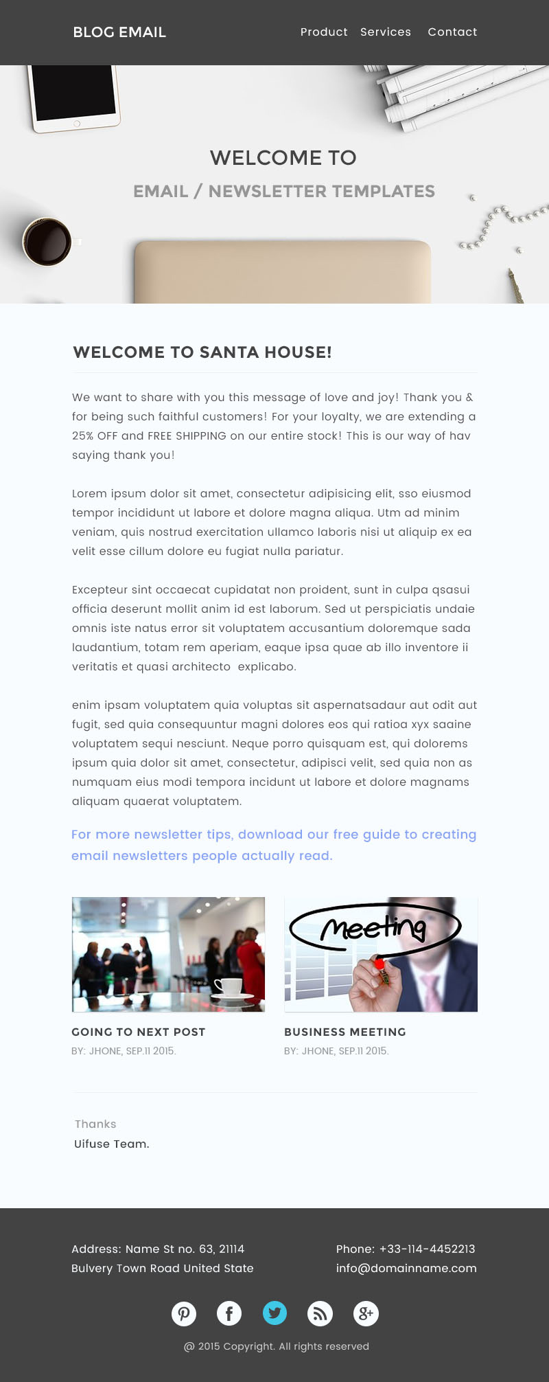 Personal Blog Newsletter Template - Free Resource - Freebie Supply