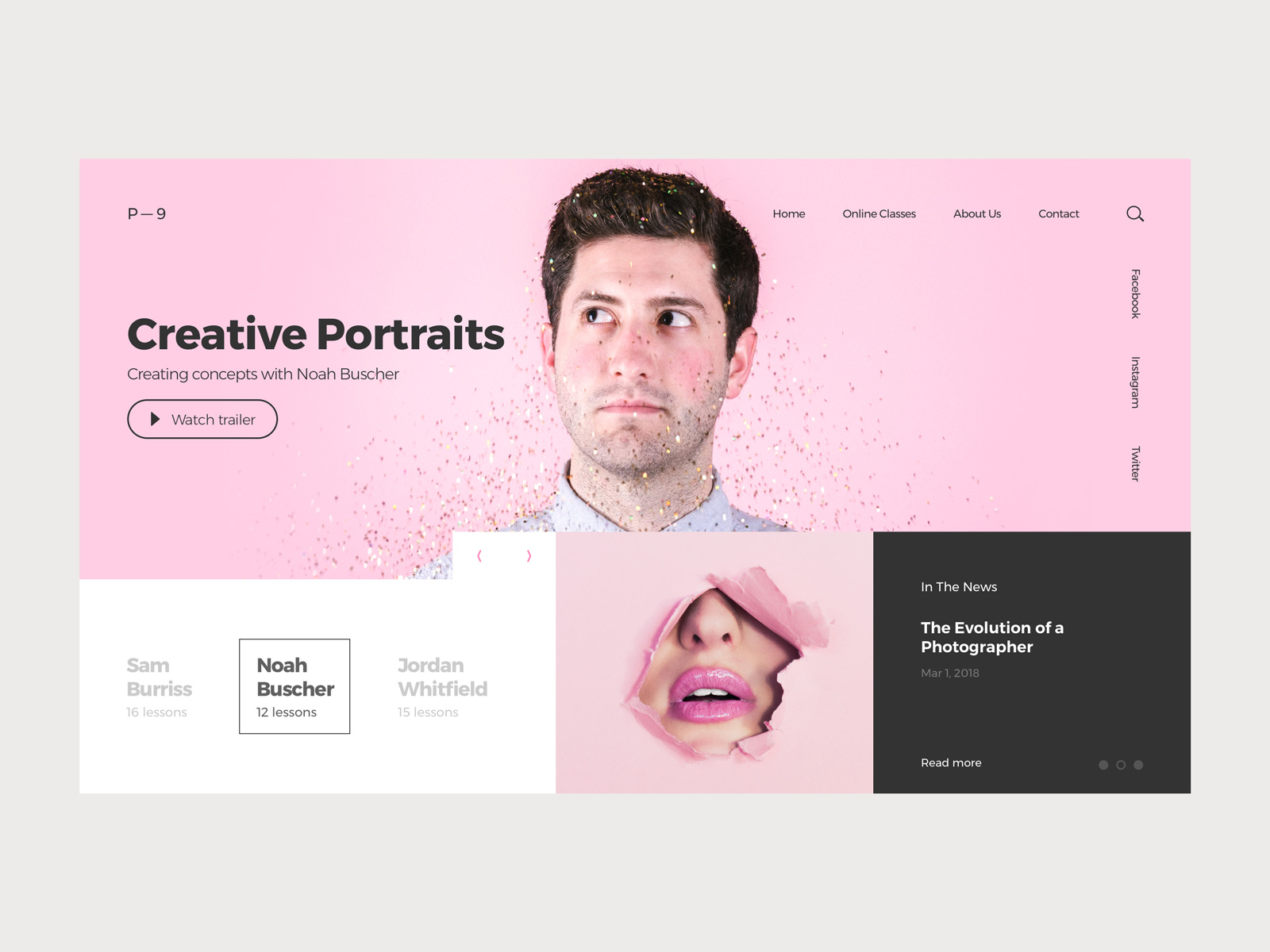 Photography Class Website Template - Sketch Freebie - Freebie Supply