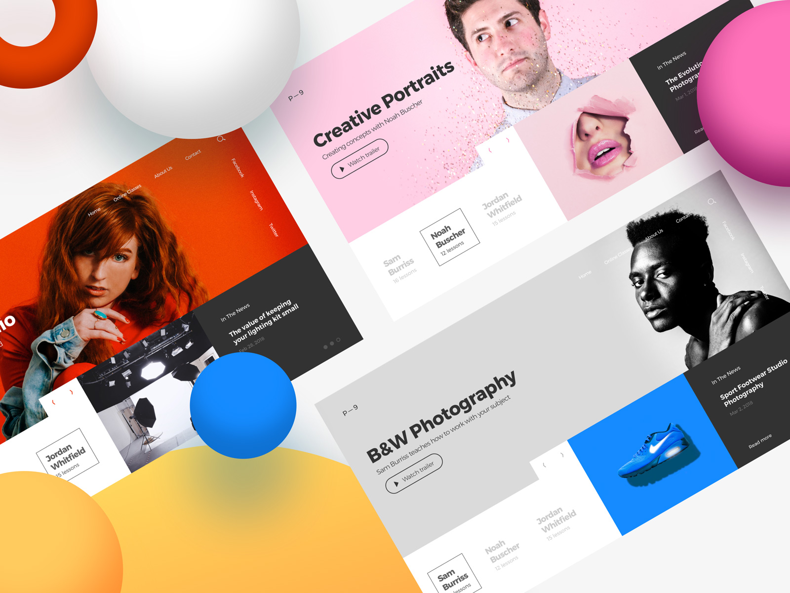 Photography Class Website Template - Sketch Freebie - Freebie Supply