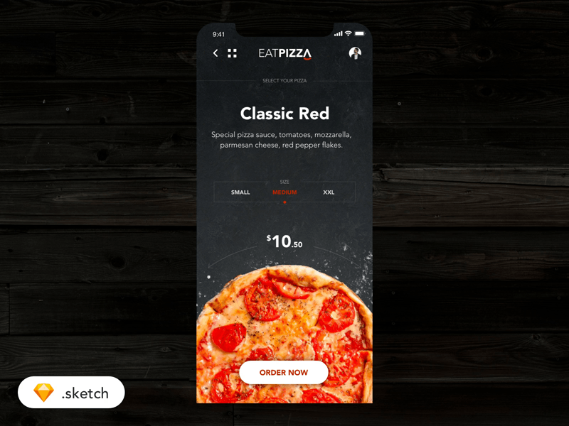 Pizza Ordering App UI - Freebie Supply
