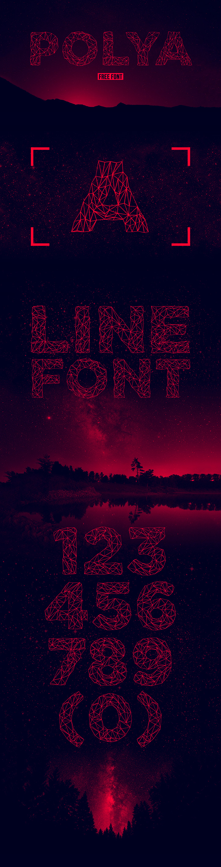 POLYA Font - Polygon Line Typeface - Freebie Supply
