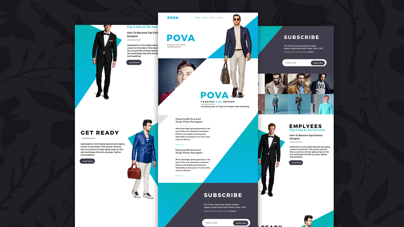 Men's Fashion Website Template(POVA) - Adobe XD - Freebie Supply