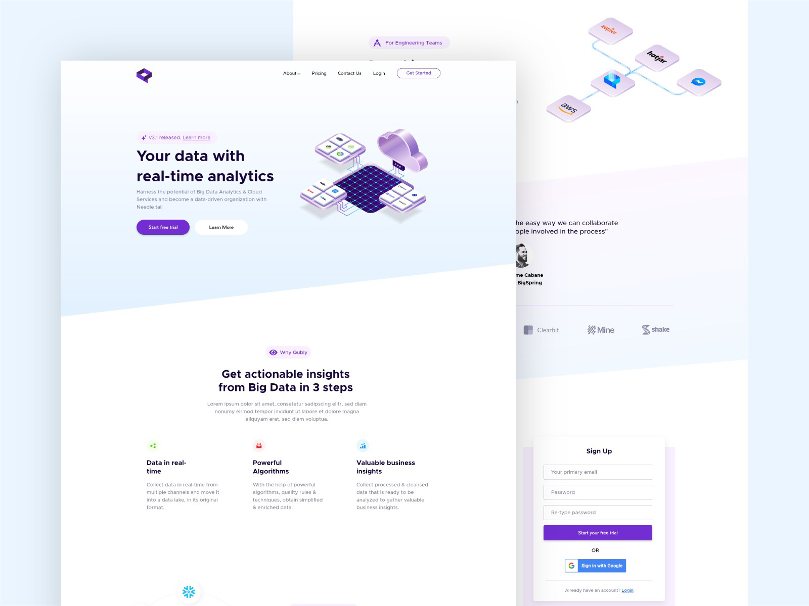 Data Analytics / Integrations Website Template - Freebie Supply