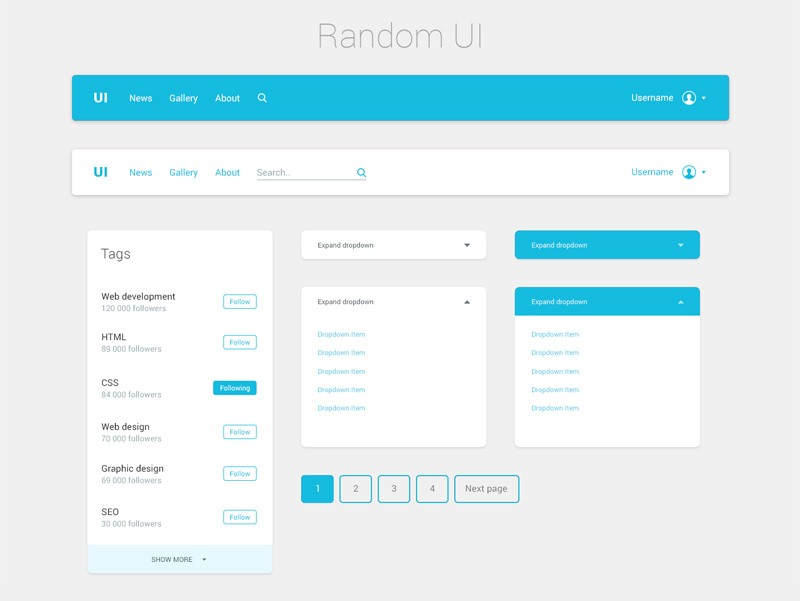 Random UI Kit Components - Free PSD - Freebie Supply
