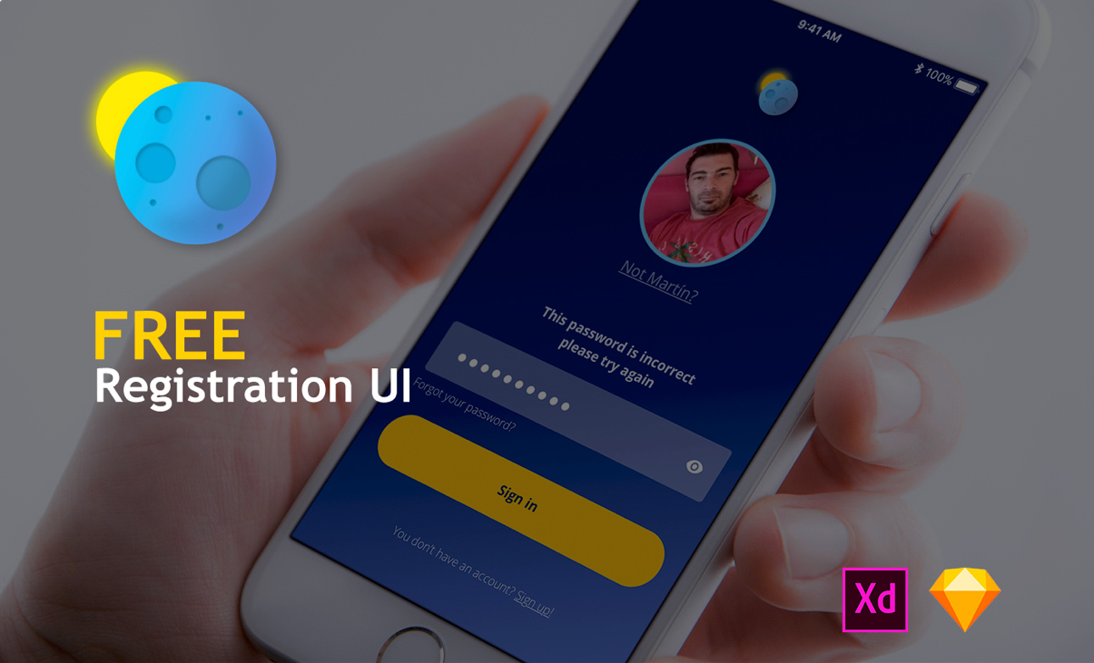 Adobe XD Registration UI Kit - Freebie Supply