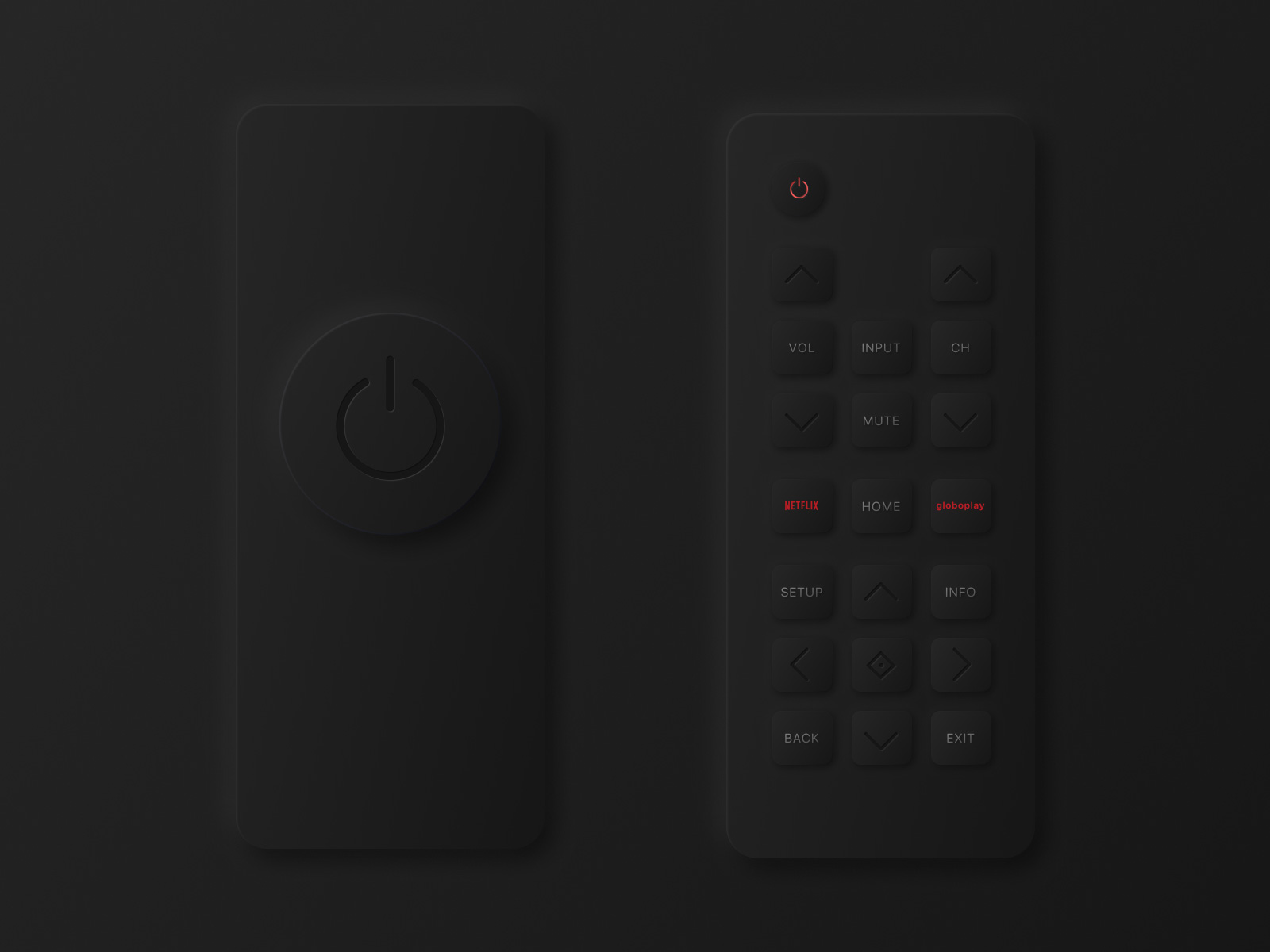 Neumorphism Remote Control - Freebie Supply