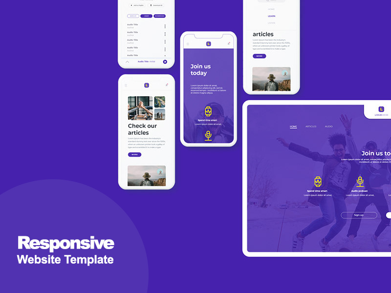 Responsive Xd Website Template - Free Resource - Freebie Supply