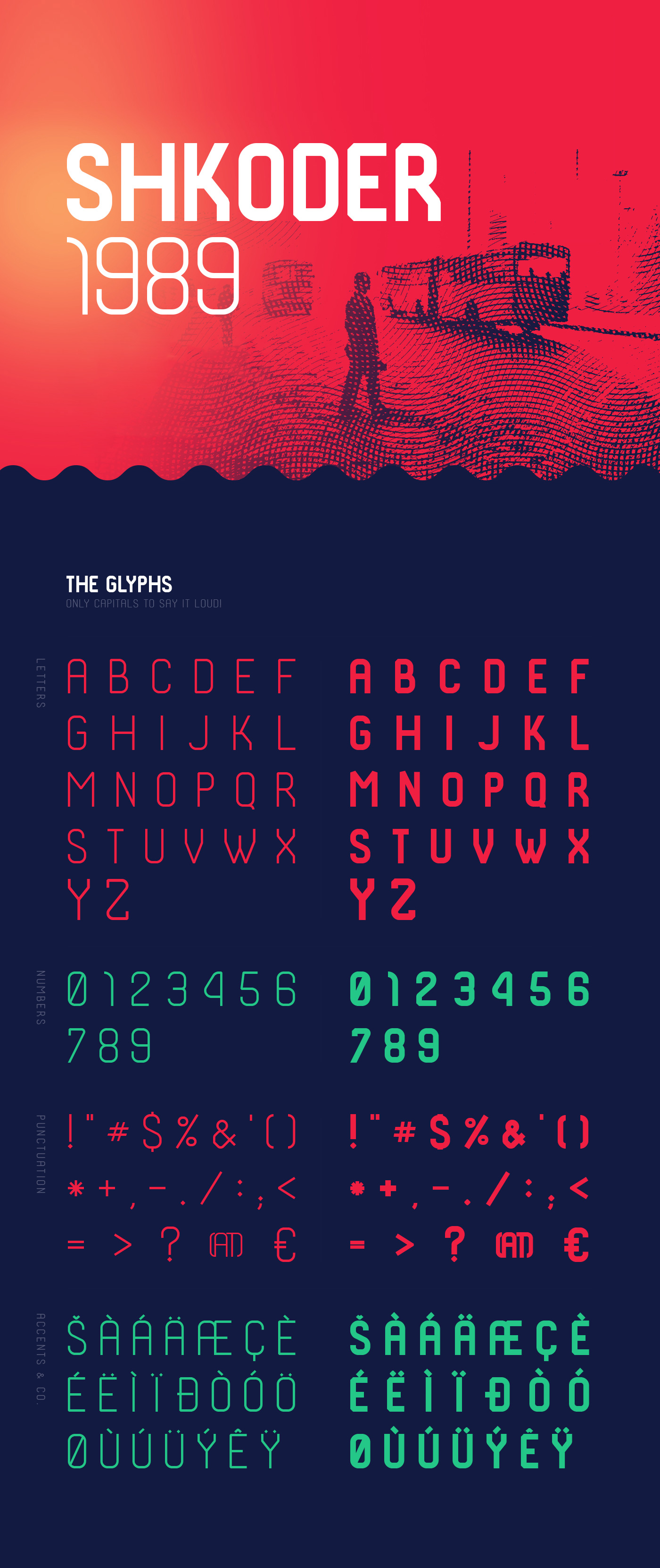 Shkoder 1989 Free Typeface - Freebie Supply