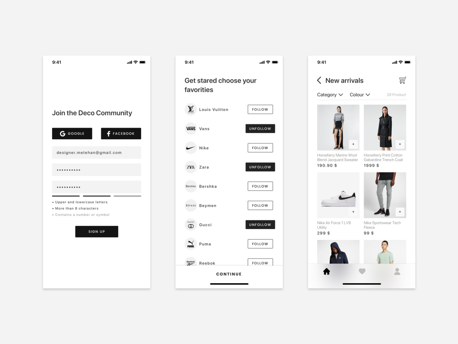 Shopping App UI Concept - Sketch Resource - Freebie Supply