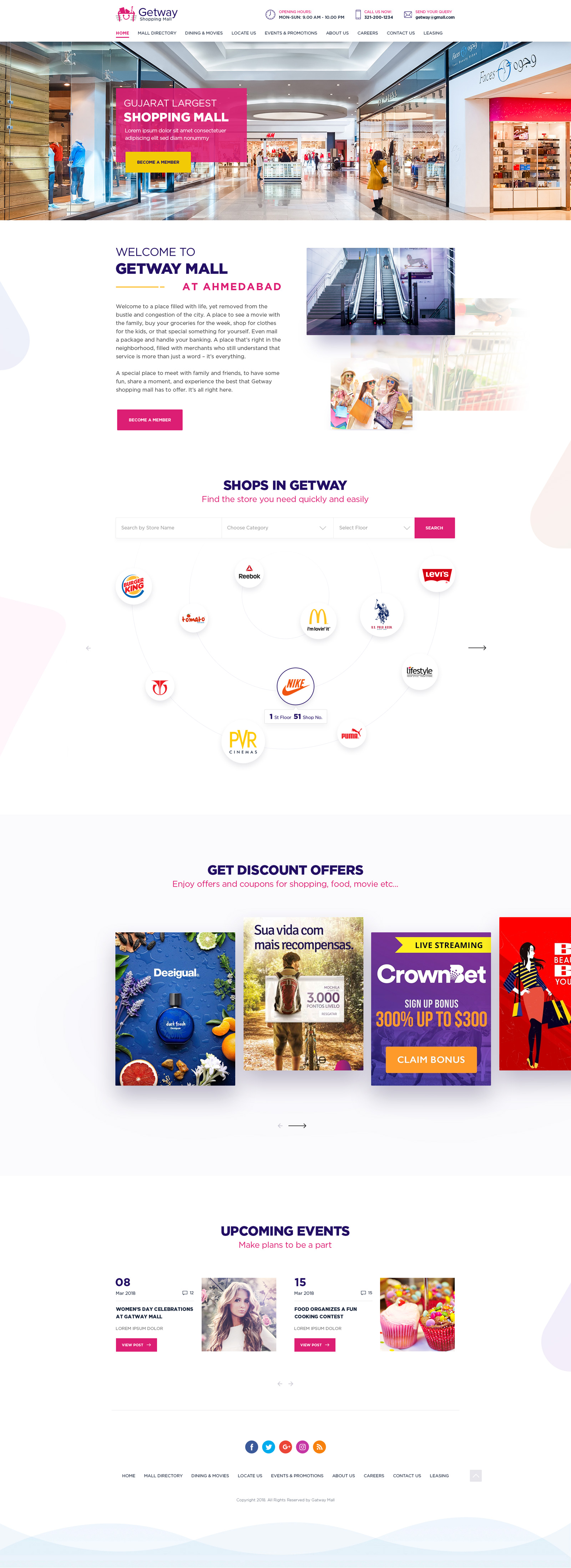 Shopping Mall Landing Page Website Template - PSD Freebie - Freebie Supply