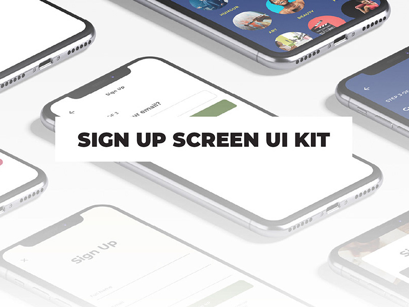 Sign Up Screen UI Kit - Freebie Supply
