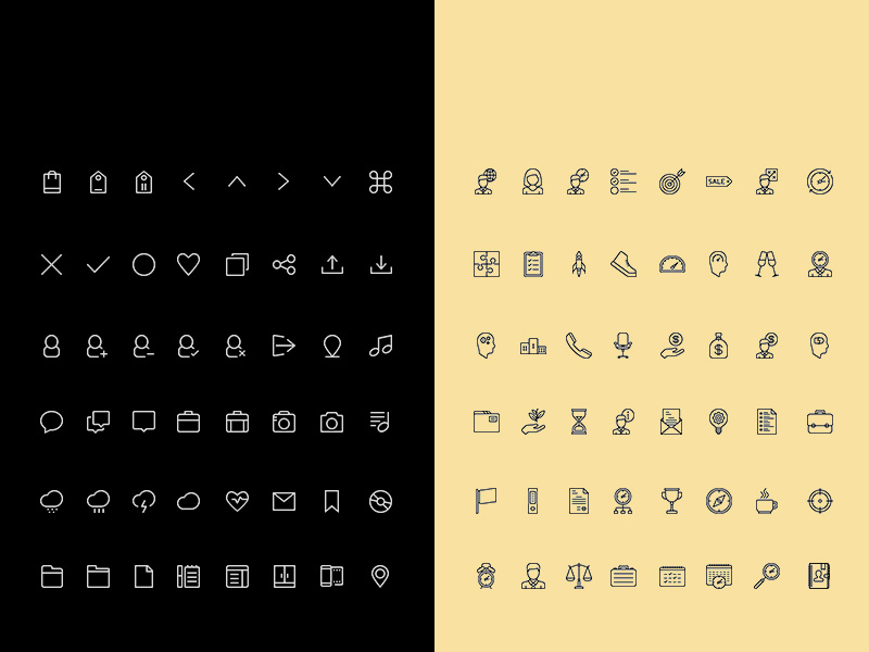 Simple Line Icon Set - PSD Freebie - Freebie Supply