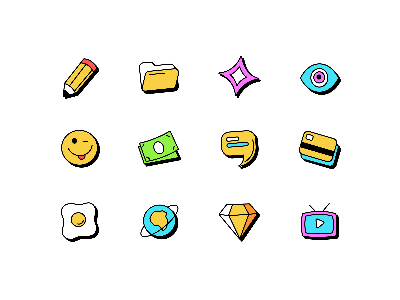 Cartoon-Style Icons - Freebie Supply
