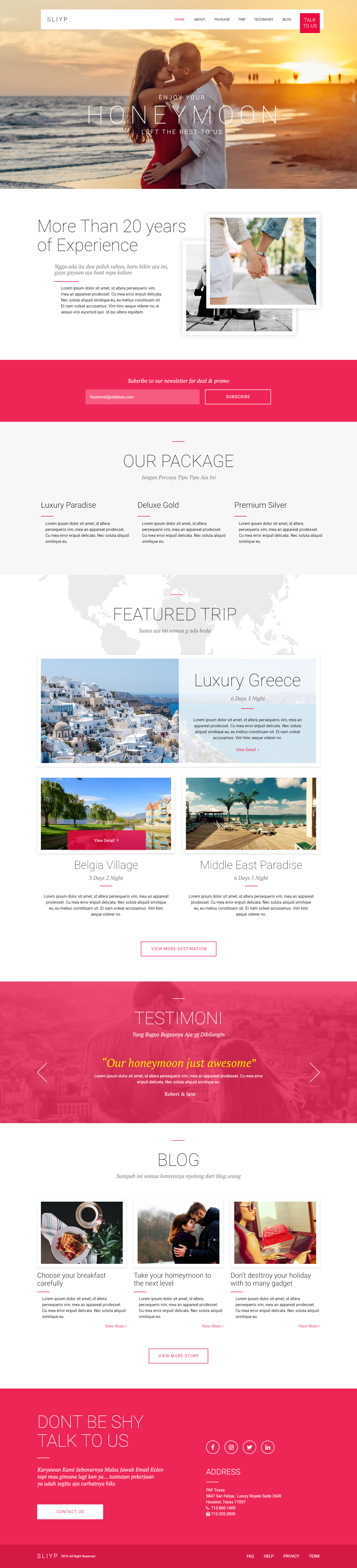 Sliyp Travel Agency Landing Page made with Adobe XD - Freebie Supply