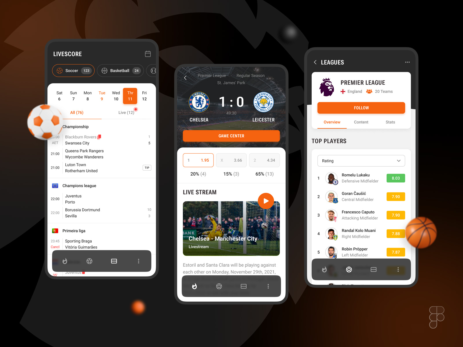 Sports App UI - Freebie Supply