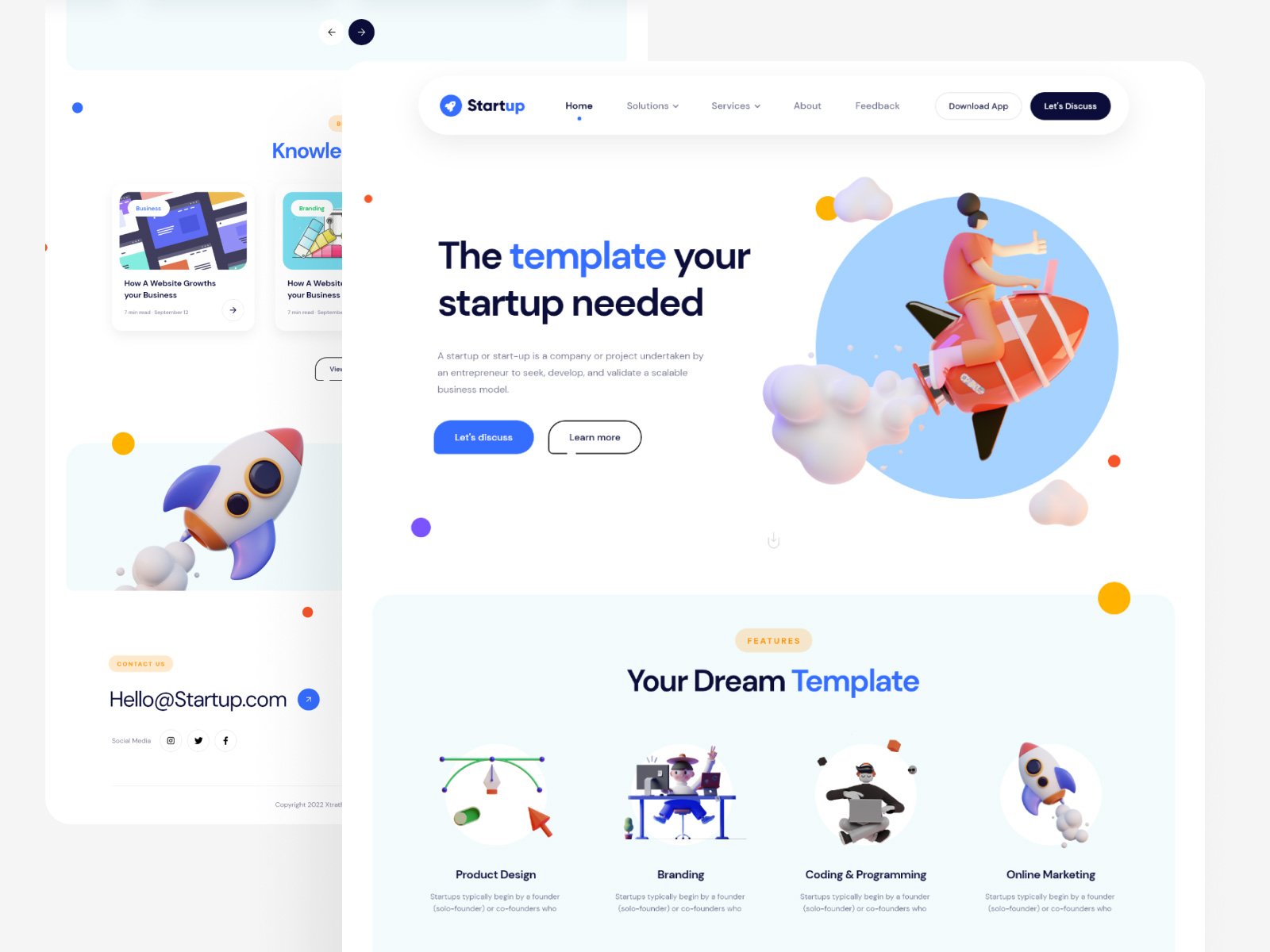 Startup Landing Page Template - Freebie Supply