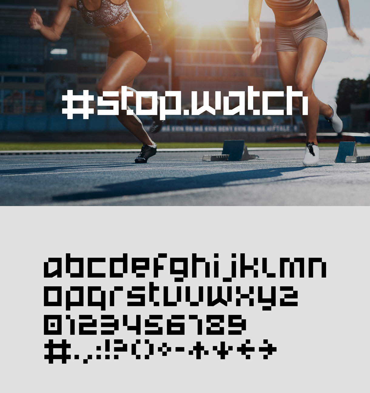 Stopwatch Font - Sports Typeface - Freebie Supply