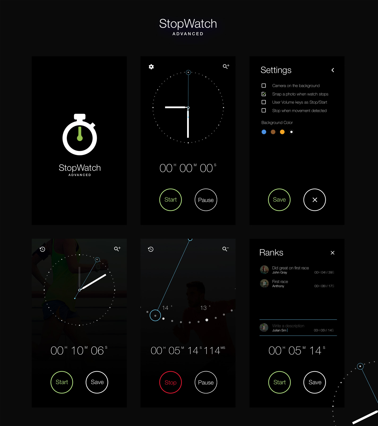 StopWatch UI KIT made in Sketch - Freebie Supply