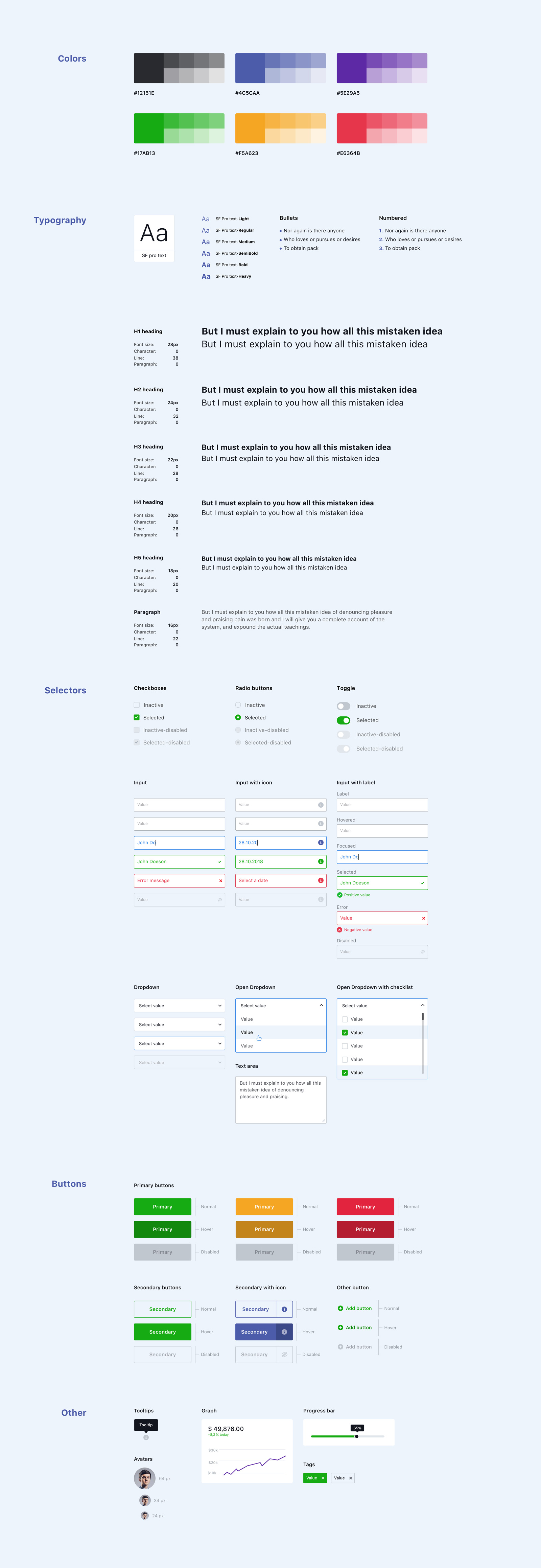 Style Guide Template for Sketch - Freebie Supply