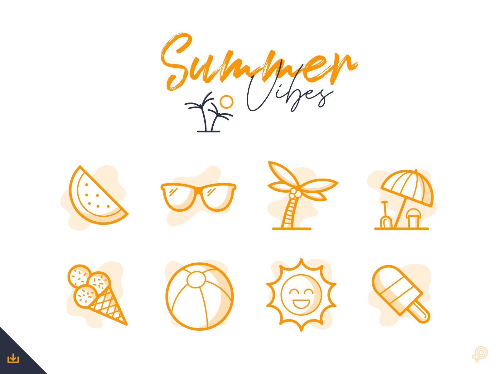 Summer Icons Vector - Freebie Supply