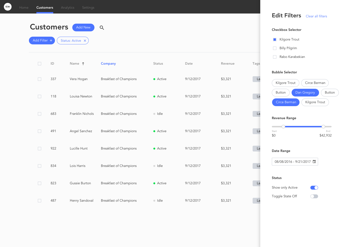 Table Ui Kit Made In Sketch Freebie Supply