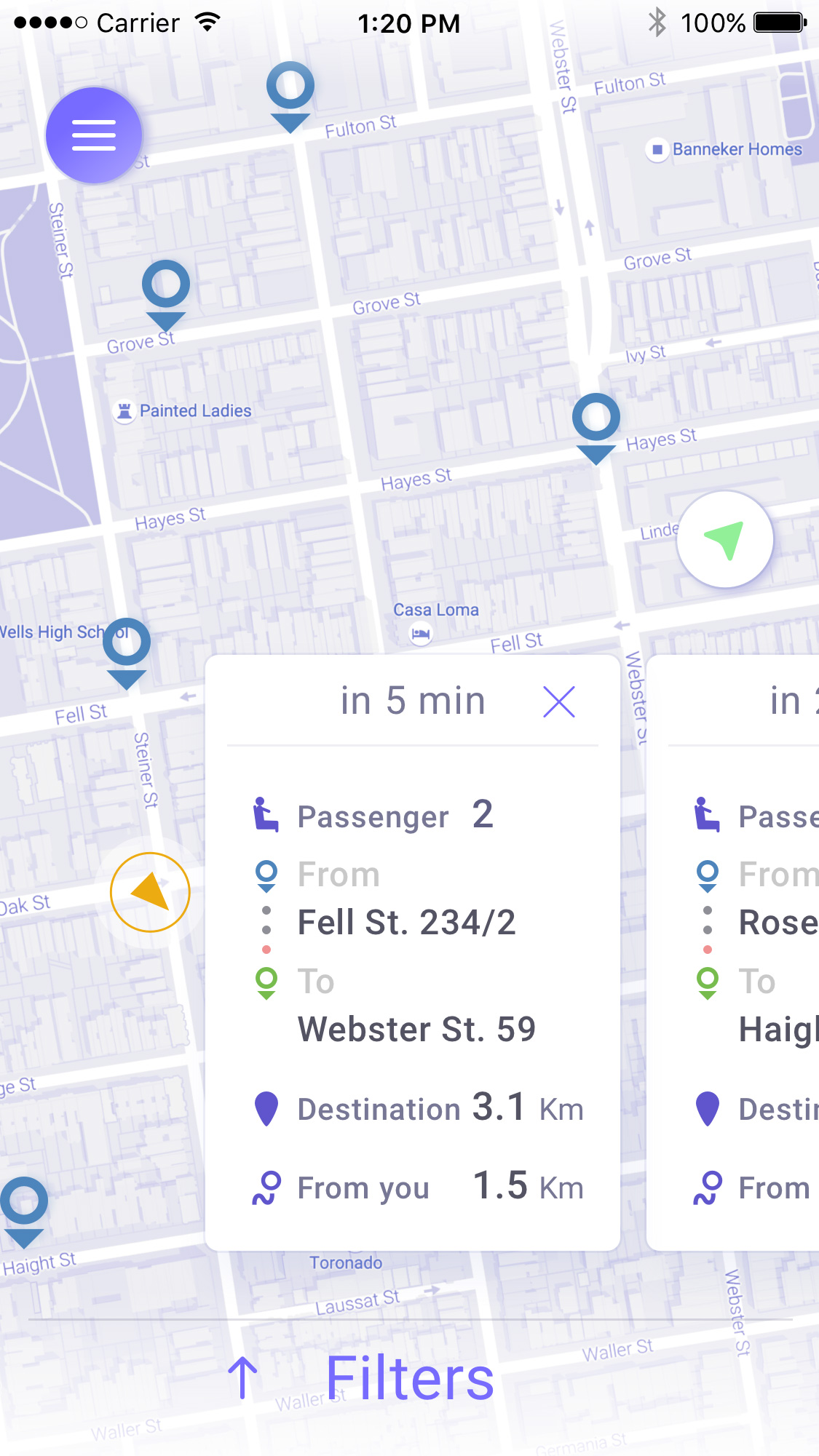 Taxi App Concept - Rides Screen - Freebie Supply