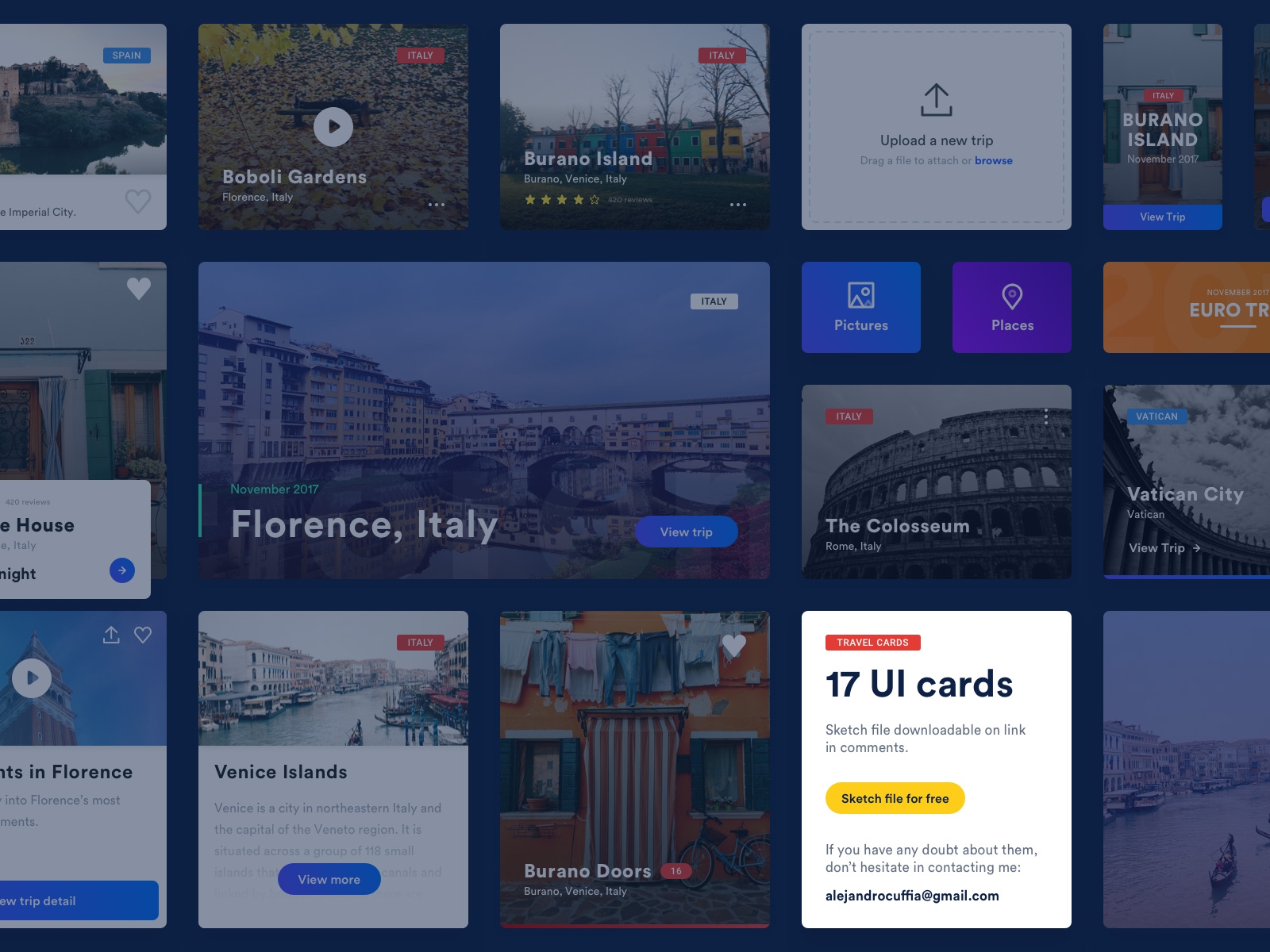 UI Cards for Sketch - Freebie Supply
