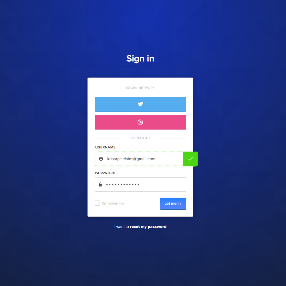 UI challenge - Login Form - Freebie Supply