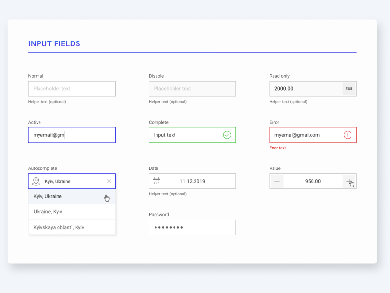Input Fields Pack Freebie Supply