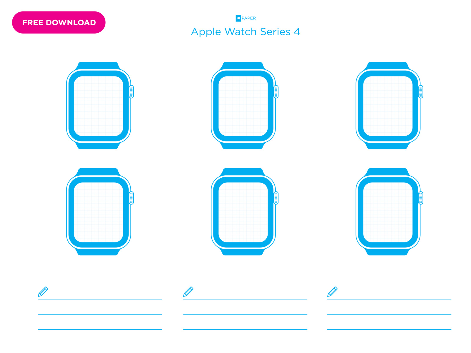 Prototyping Paper Apple Watch Series 4 - Freebie Supply